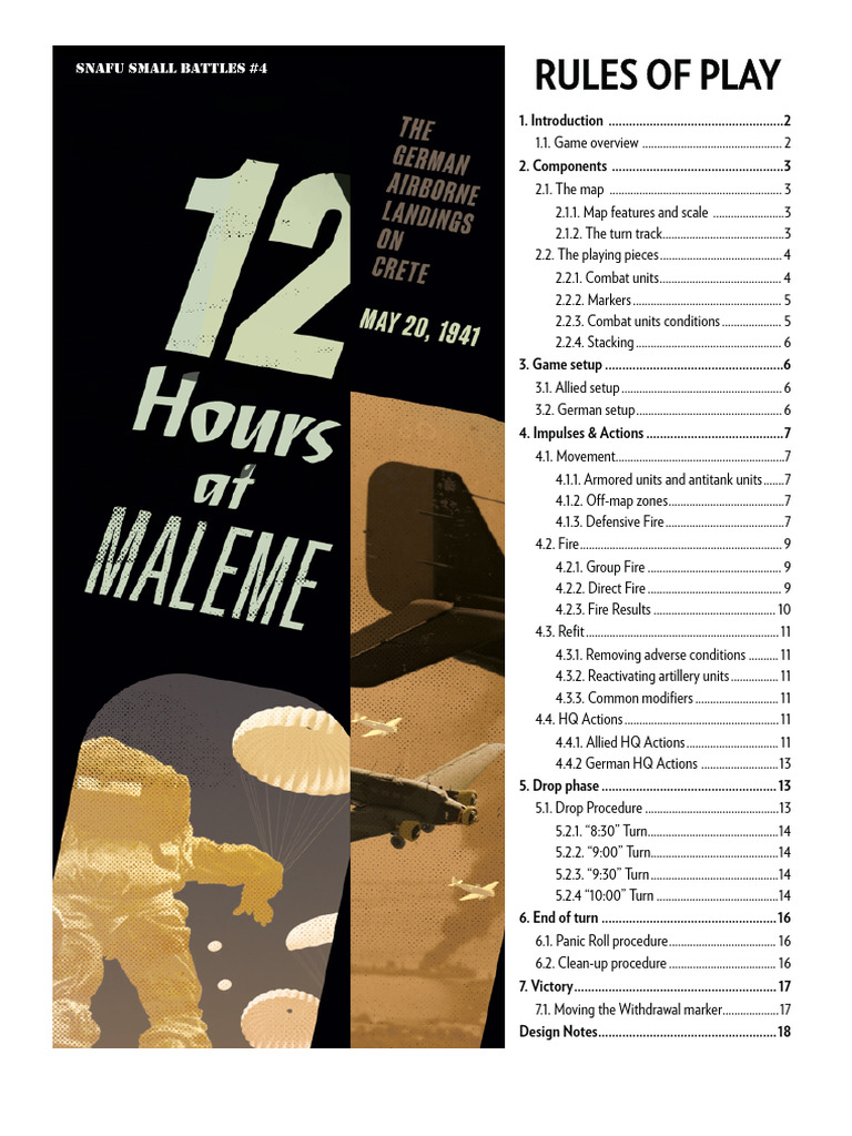 12 Hours at Maleme - Rulebook | PDF | Anti Tank Warfare | Artillery