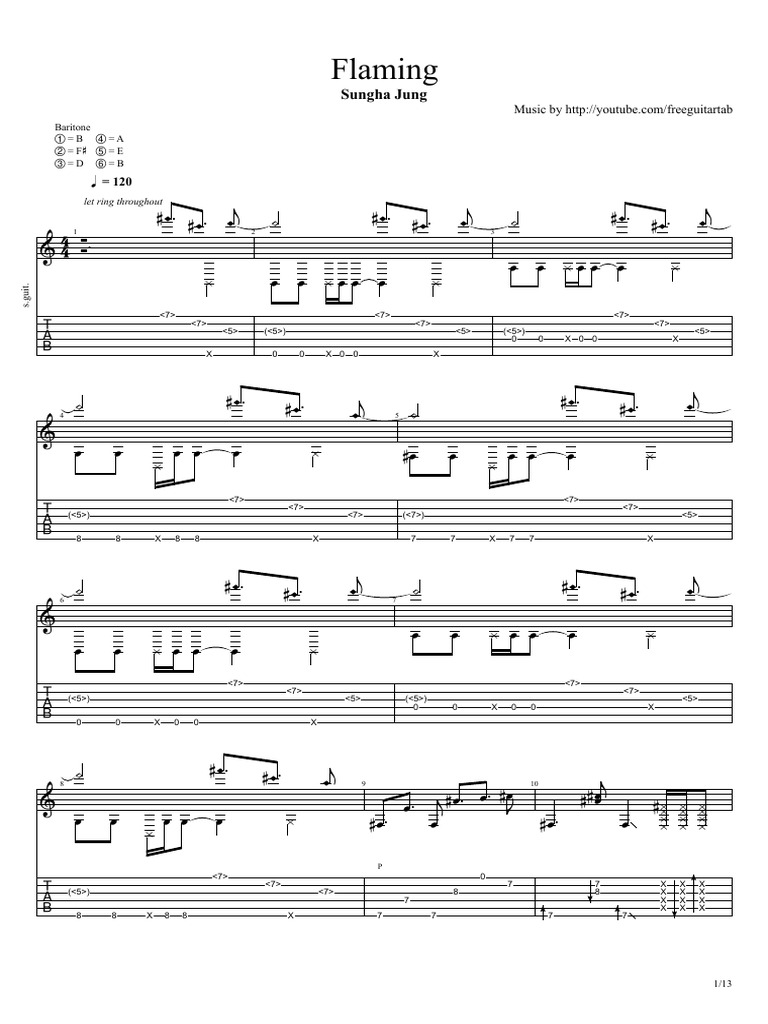 Sungha Jung - Flaming (Ver 2) | PDF