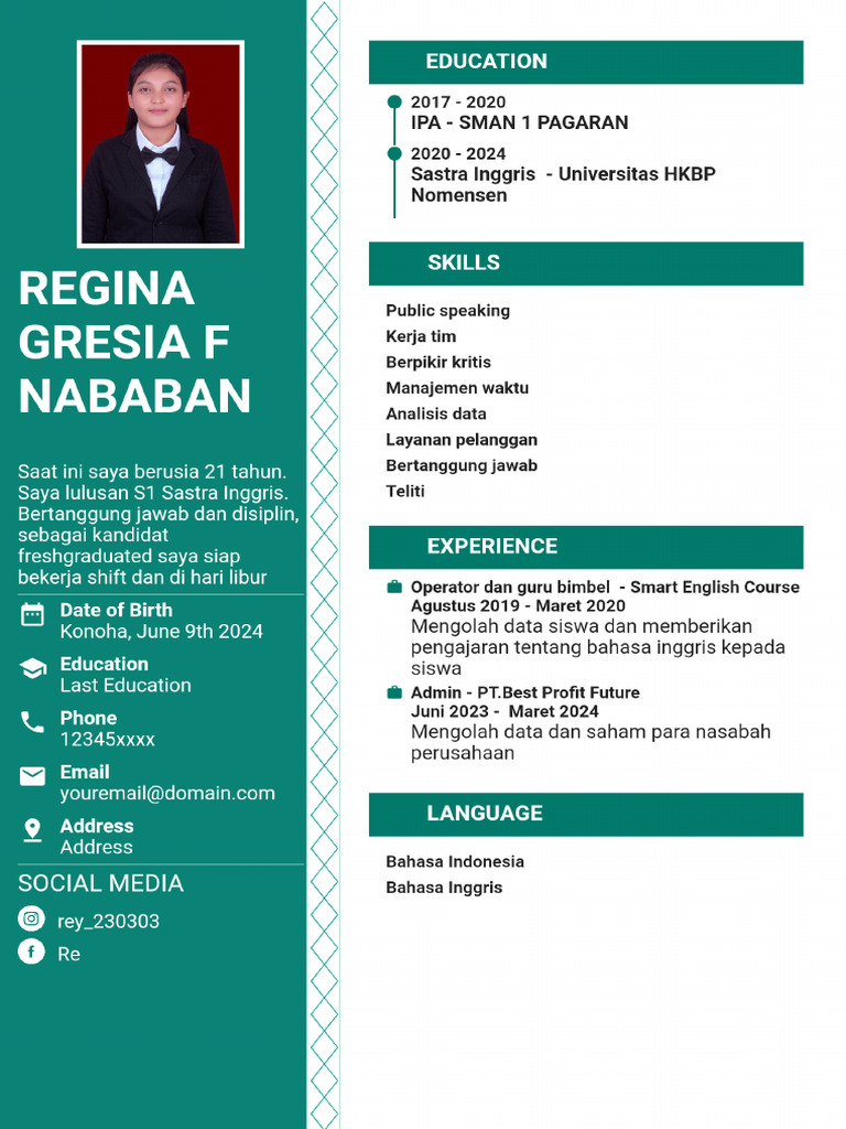 CV Regina | PDF