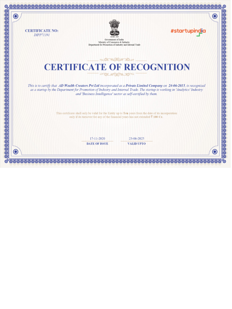 ADCPL - Startup Certification | PDF