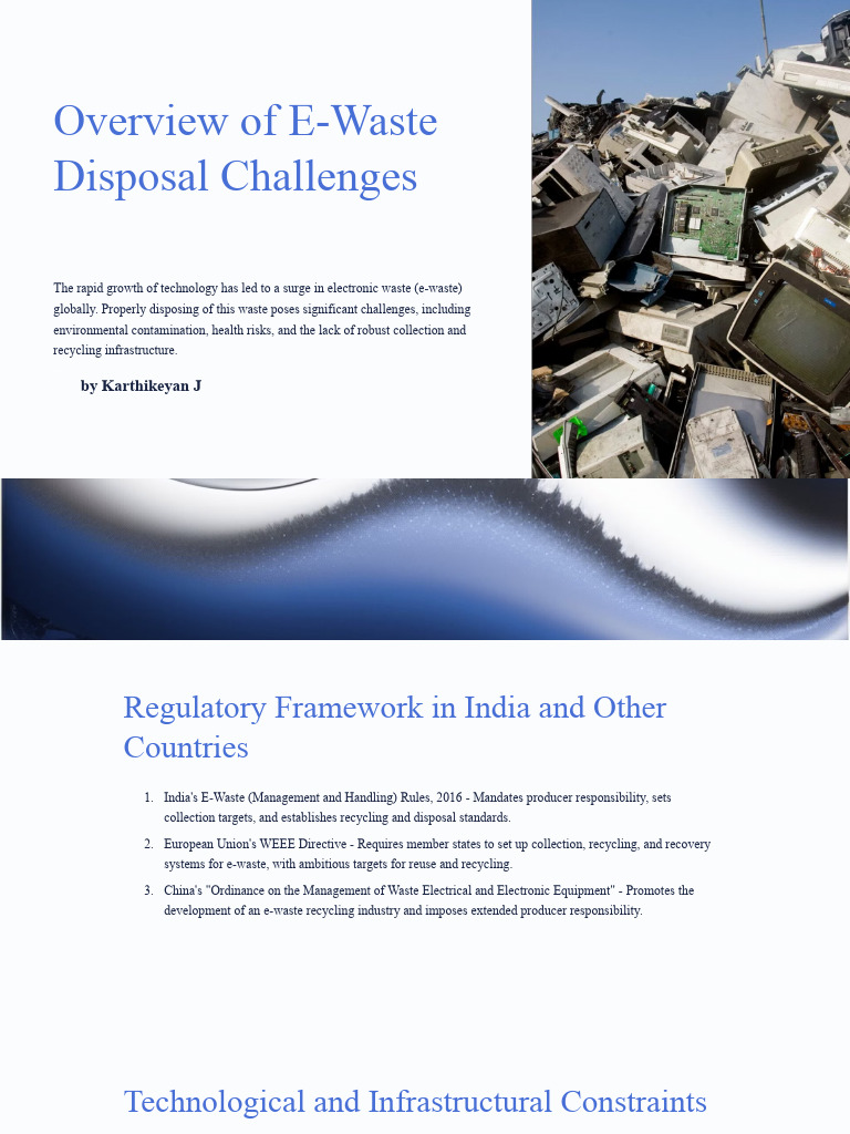 Overview of E Waste Disposal Challenges | PDF | Electronic Waste | Recycling