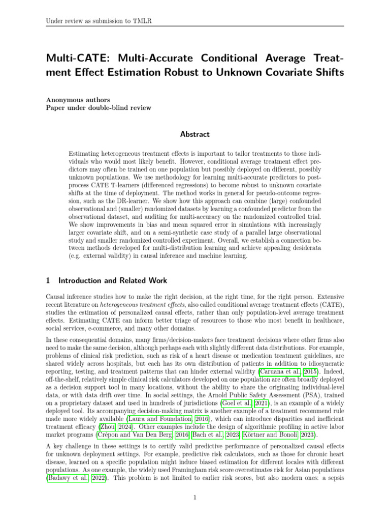Multi_CATE_Adaptation_ | PDF | Mean Squared Error | Confounding