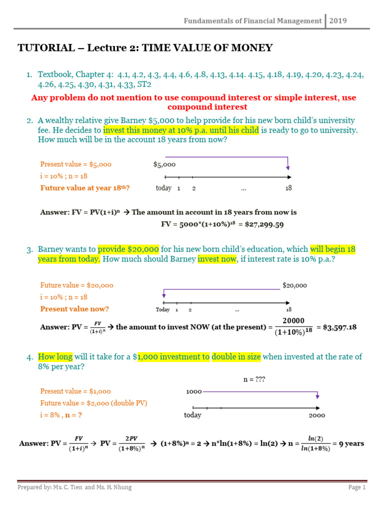 Solution Time Value of Money | PDF | Present Value | Interest