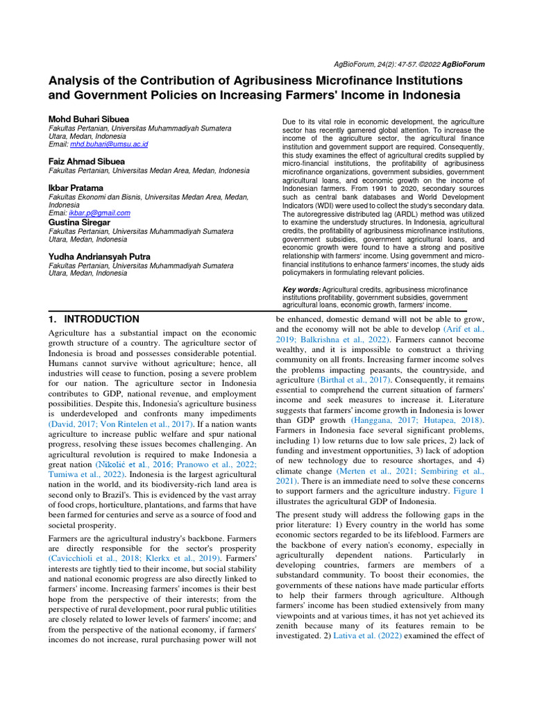 Agribusiness Microfinance Impact on Farmers | PDF | Agriculture | Subsidy