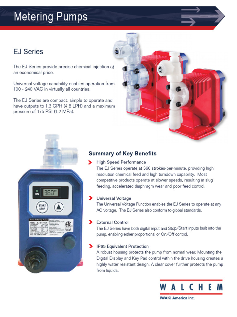 Dosificadoras Iwaki Serie Ej | PDF | Pump | Valve