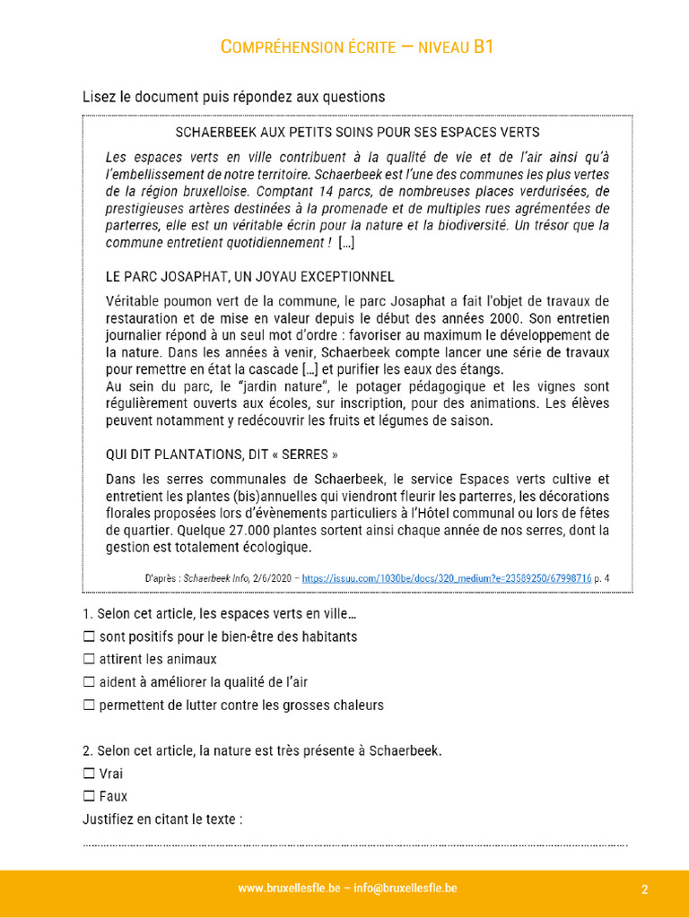 Espace Vert Bruxelles | PDF