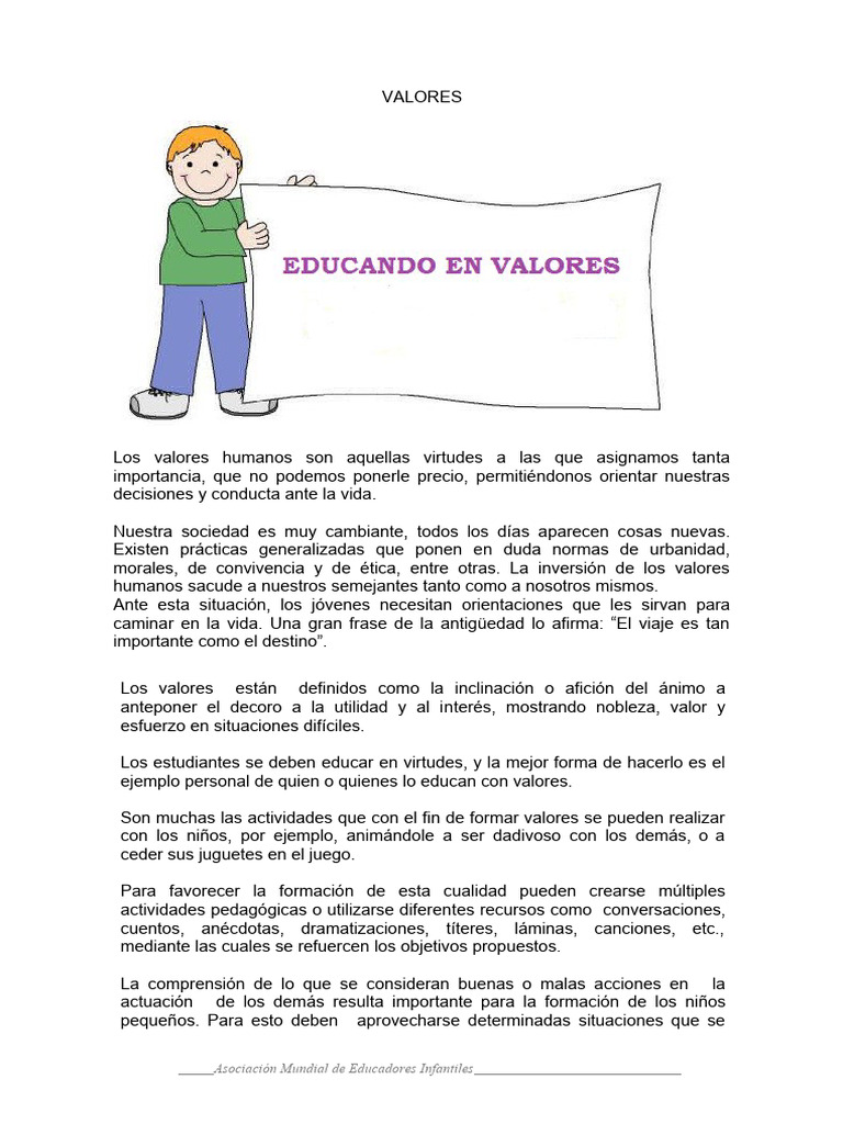 proyecto de valores | Descargar gratis PDF | Solidaridad | Paz