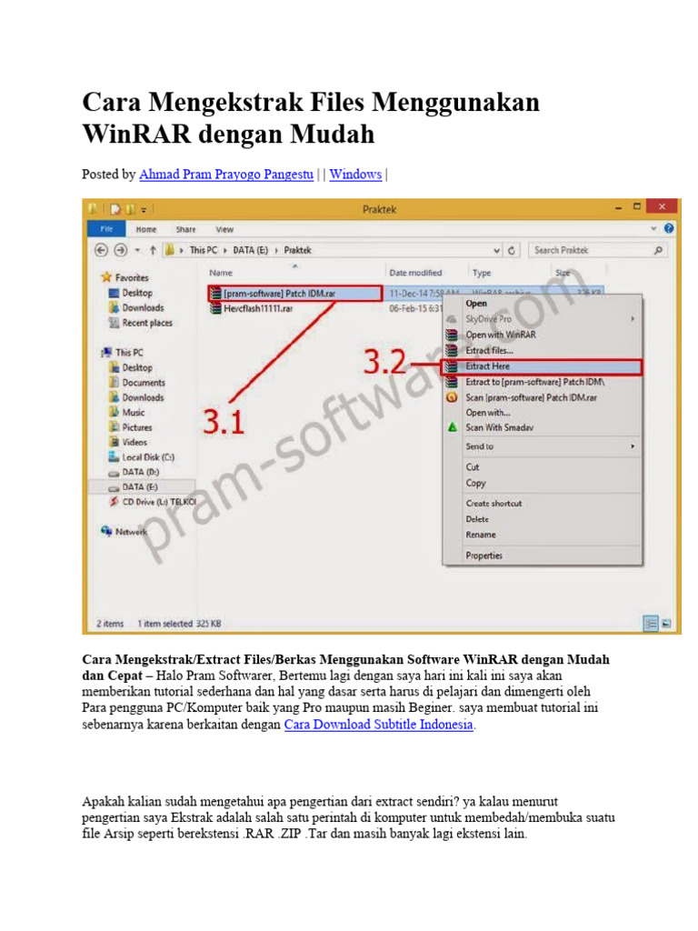 Cara Mengekstrak Files Menggunakan WinRAR Dengan Mudah | PDF | Komputer