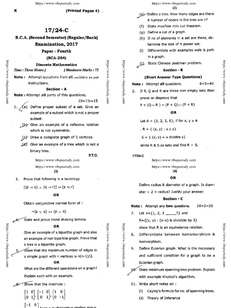 Discrte Math 2017 | PDF
