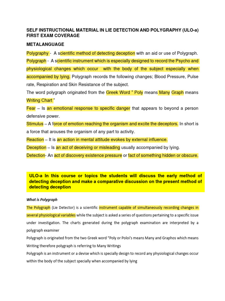 SIM Cri 328 New Word 1st Exam | PDF | Polygraph | Lie