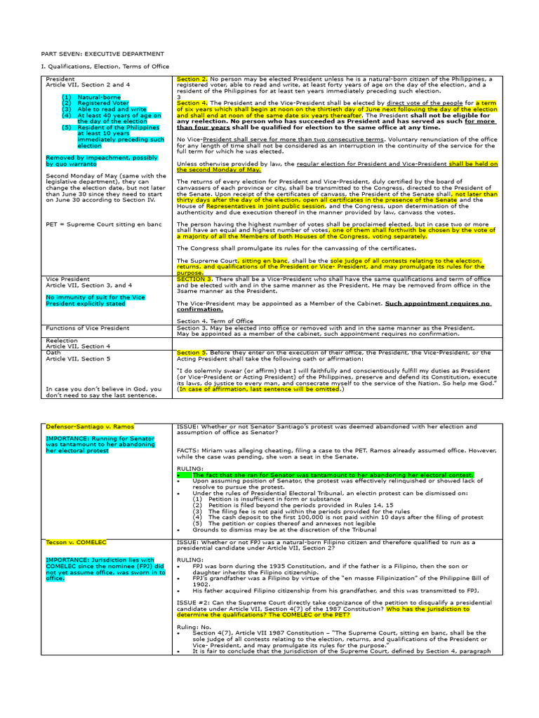 CONSTI 3rd EXAM OUTLINE AND NOTES | PDF | American Government ...