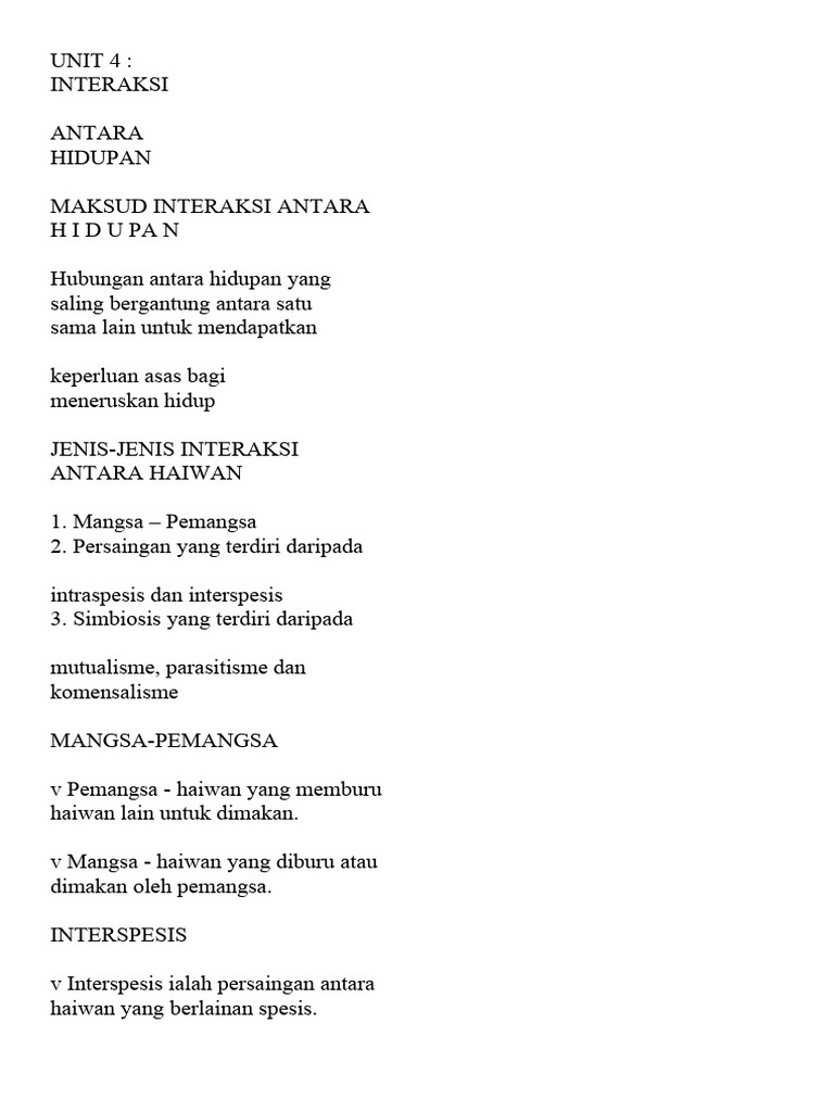 Nota Sains Unit 4 THN 6 | PDF