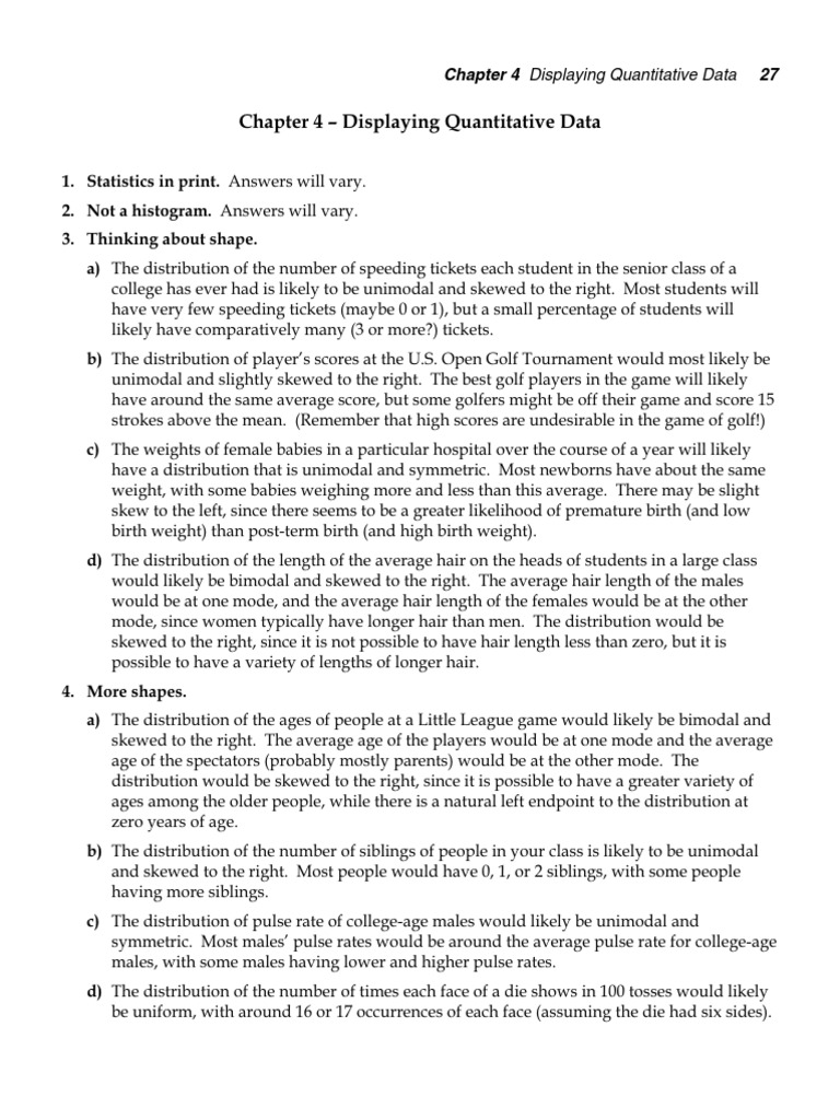 Chapter 4 Answers | Download Free PDF | Cost Of Living | Histogram