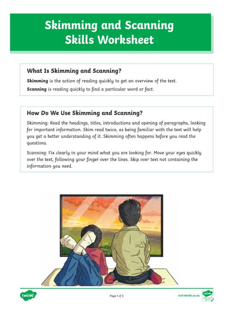 Skimming and Scanning | PDF