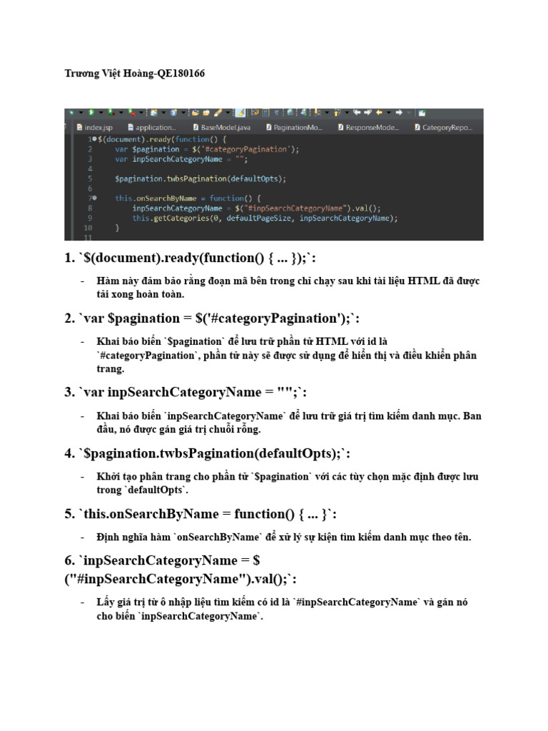 INDEX - JS FLOW (QN24 - CPL - JAVA - 03) - (QE180166) - (TruongVietHoang) - (L P TH 5) | PDF