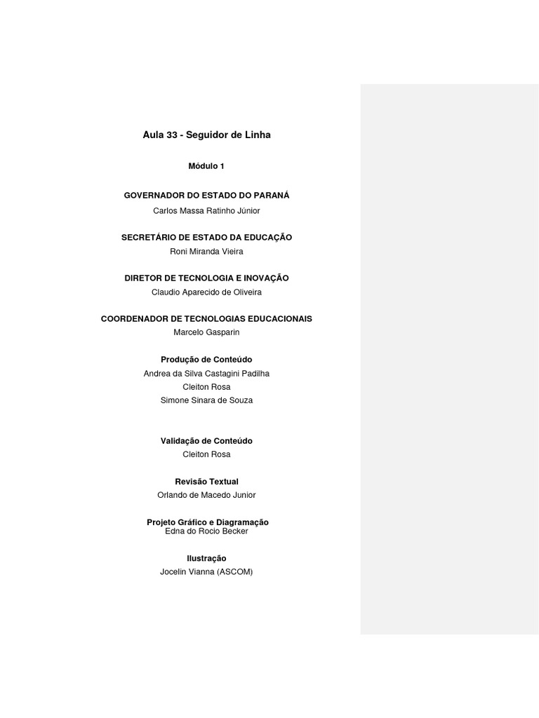 Aula33 Seguidor Linha Robotica Educacional Kit2023 em m1 Versao4 | PDF | Arduino | Robô