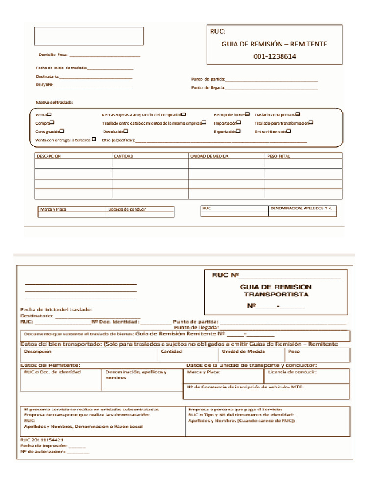 Formato para Llenar Fac, Boleta, Guia | PDF