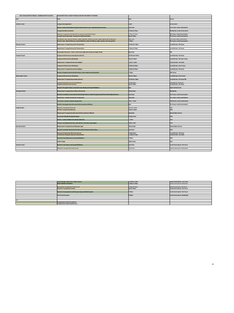 Leeds Lieder Festival 24 Draft YA Schedule | PDF | Performing Arts ... Leeds Lieder Festival 24 Draft YA Schedule | PDF | Performing Arts ...