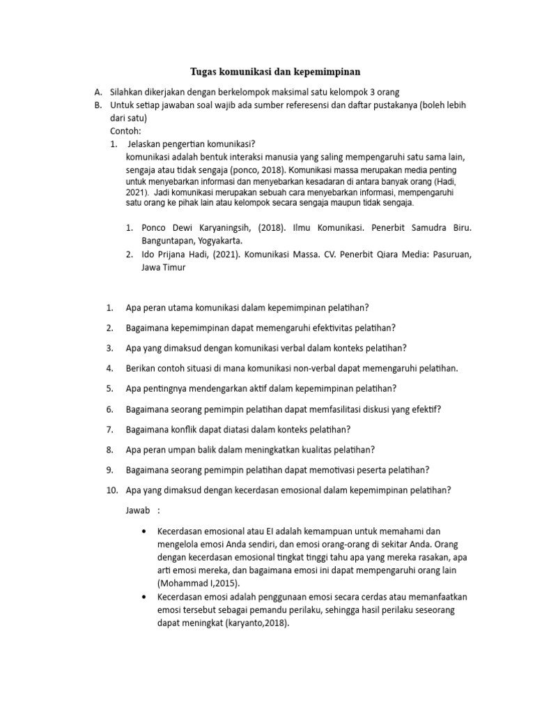 Tugas Komunikasi Dan Kepemimpinan (ZAKI) | PDF