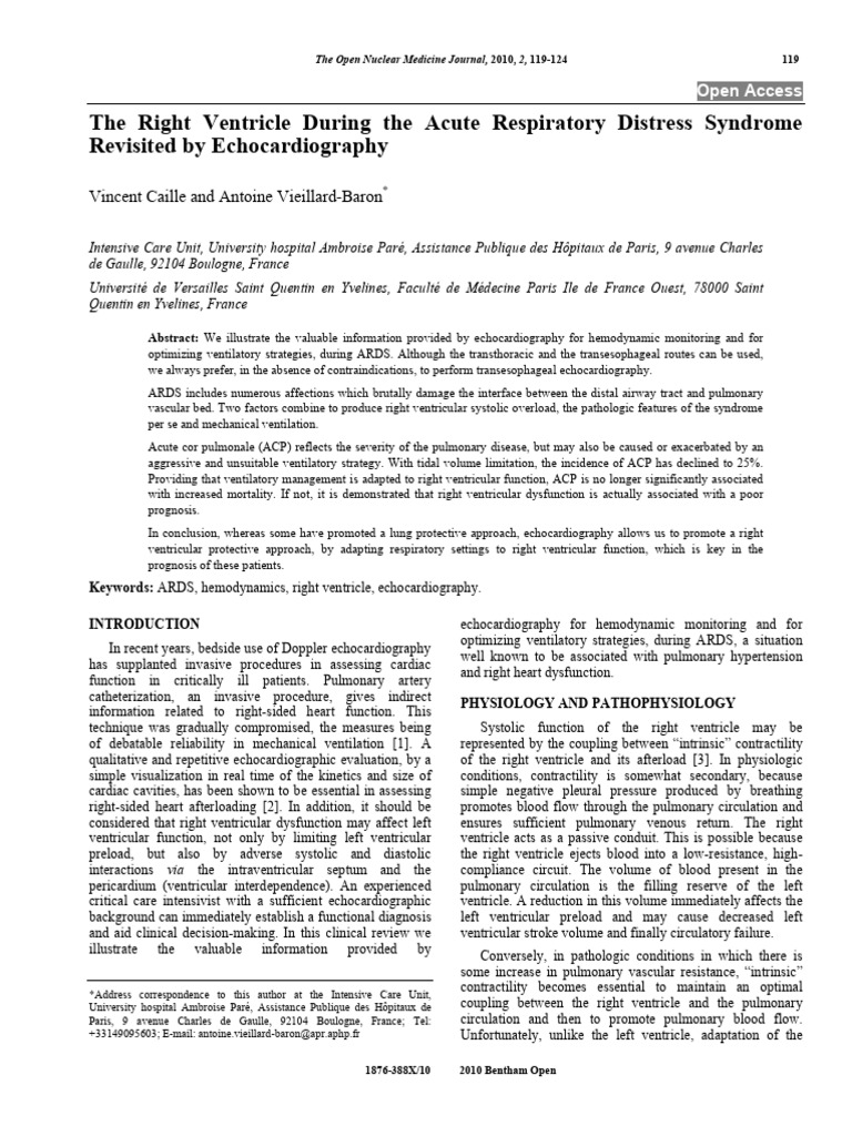 The Right Ventricle During The Acute Respiratory Distress Syndrome ...