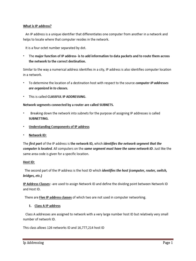 What Is IP Address2 | PDF | Ip Address | Computer Network