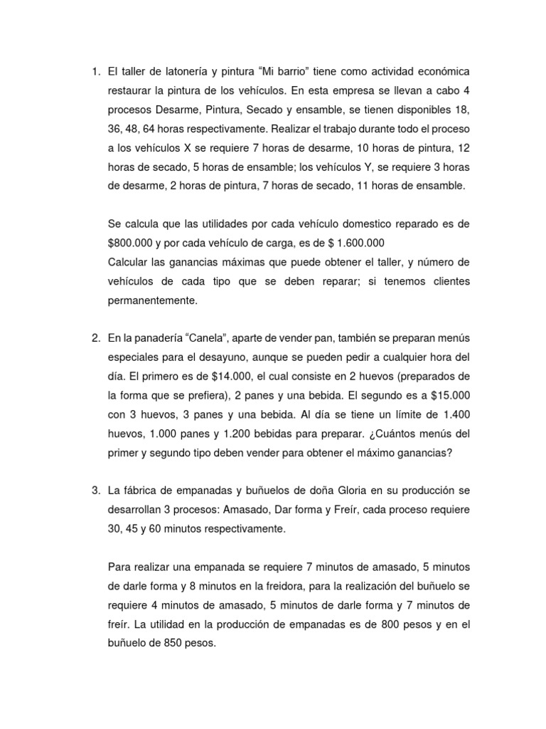 Taller de Toma de Decisiones Con Modelado Matemático | PDF | Petróleo ... Taller de Toma de Decisiones Con Modelado Matemático | PDF | Petróleo ...