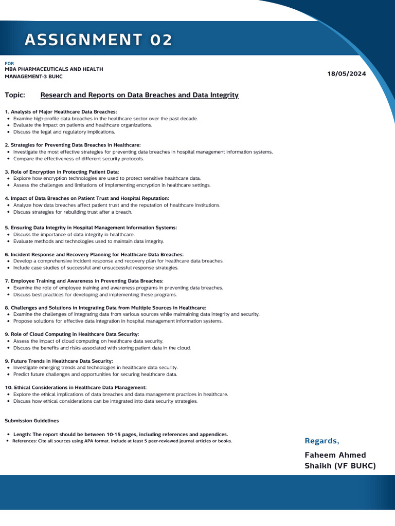Assignment 02 | PDF | Health Care | Data