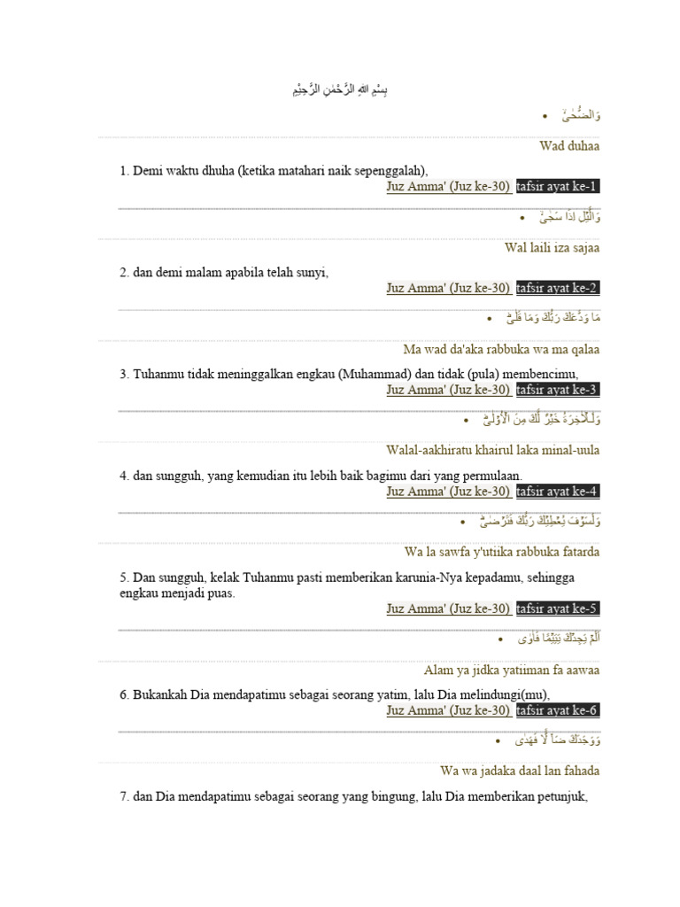 Surat Ad Duha | PDF