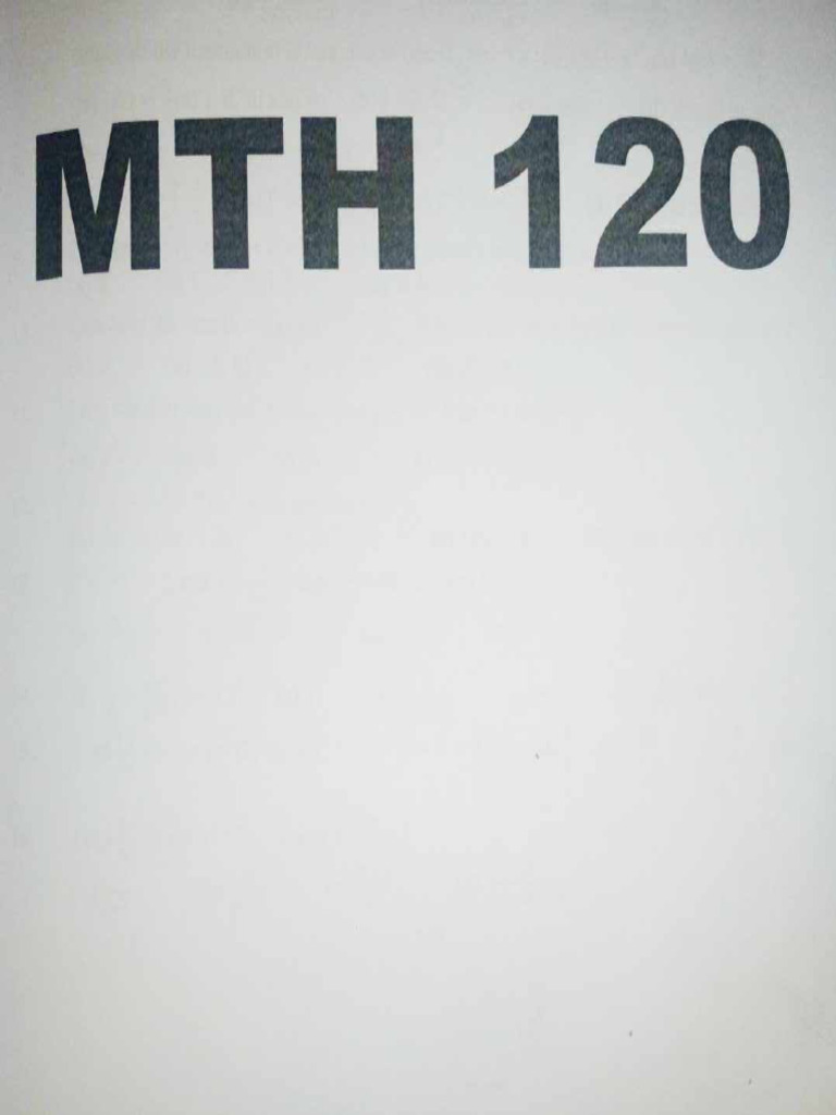 Math 120 Past Questions | PDF