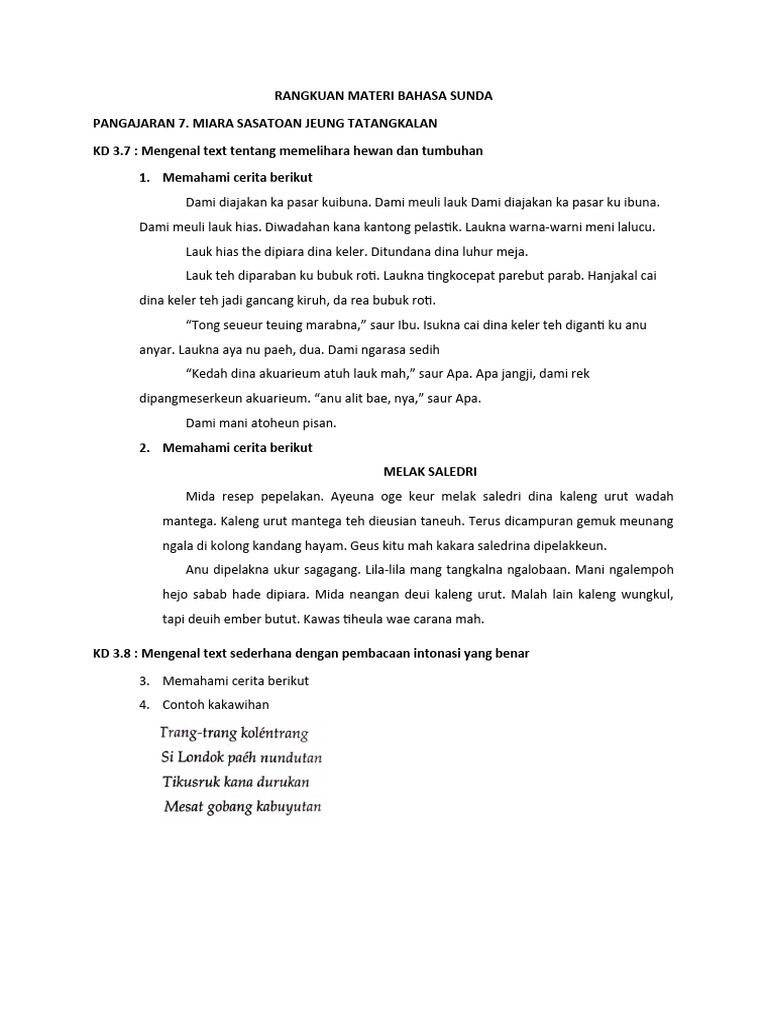 Rangkuan Materi Bahasa Sunda Pdf
