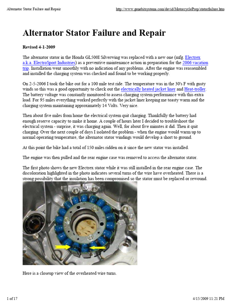 CX and GL Alternator Stator Failure and Repair | PDF | Insulator ...