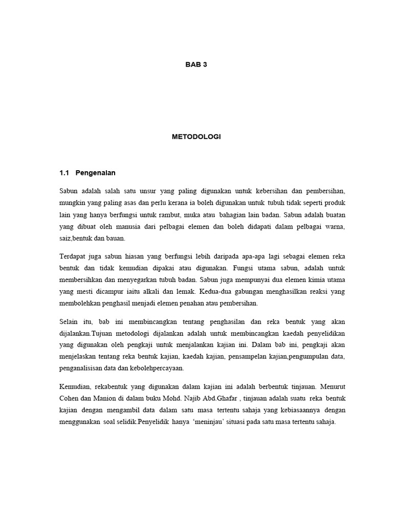 Contoh Penulisan Bab 3 Bagi Pta Produk | PDF