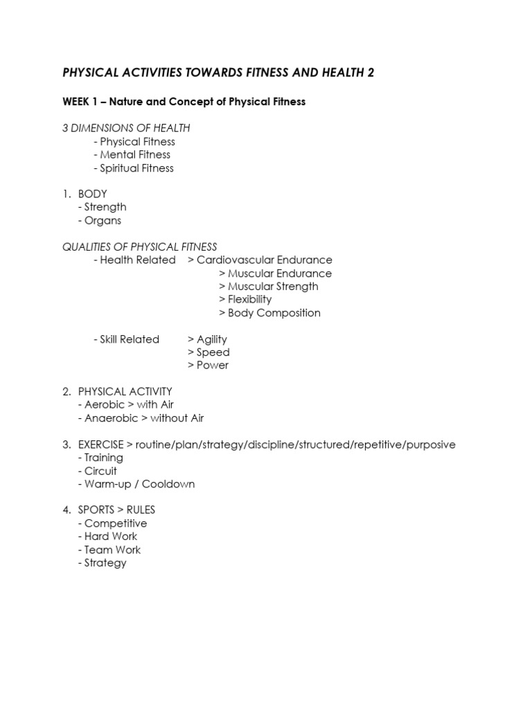 Physical Activities Towards Fitness and Health 2 | PDF | Coronary ...