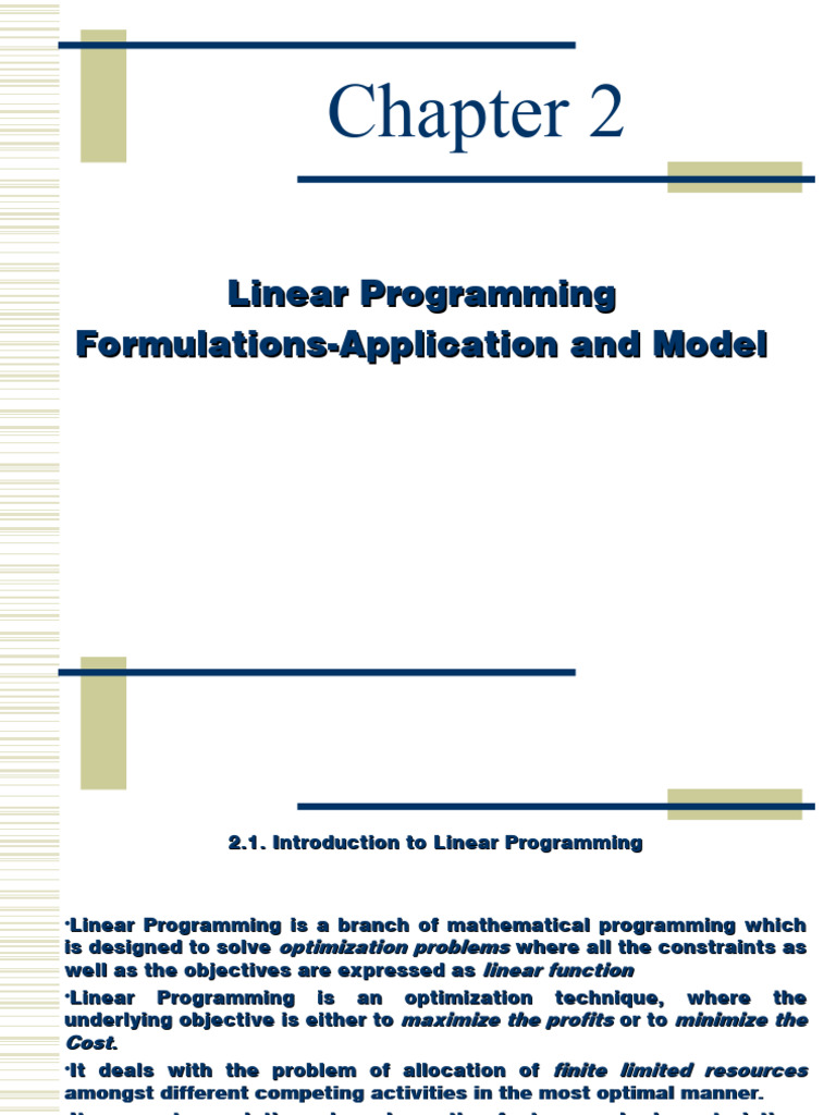 CH 2-1 Linear PP Introduction and Graphic Method | Download Free PDF | Linear Programming ...