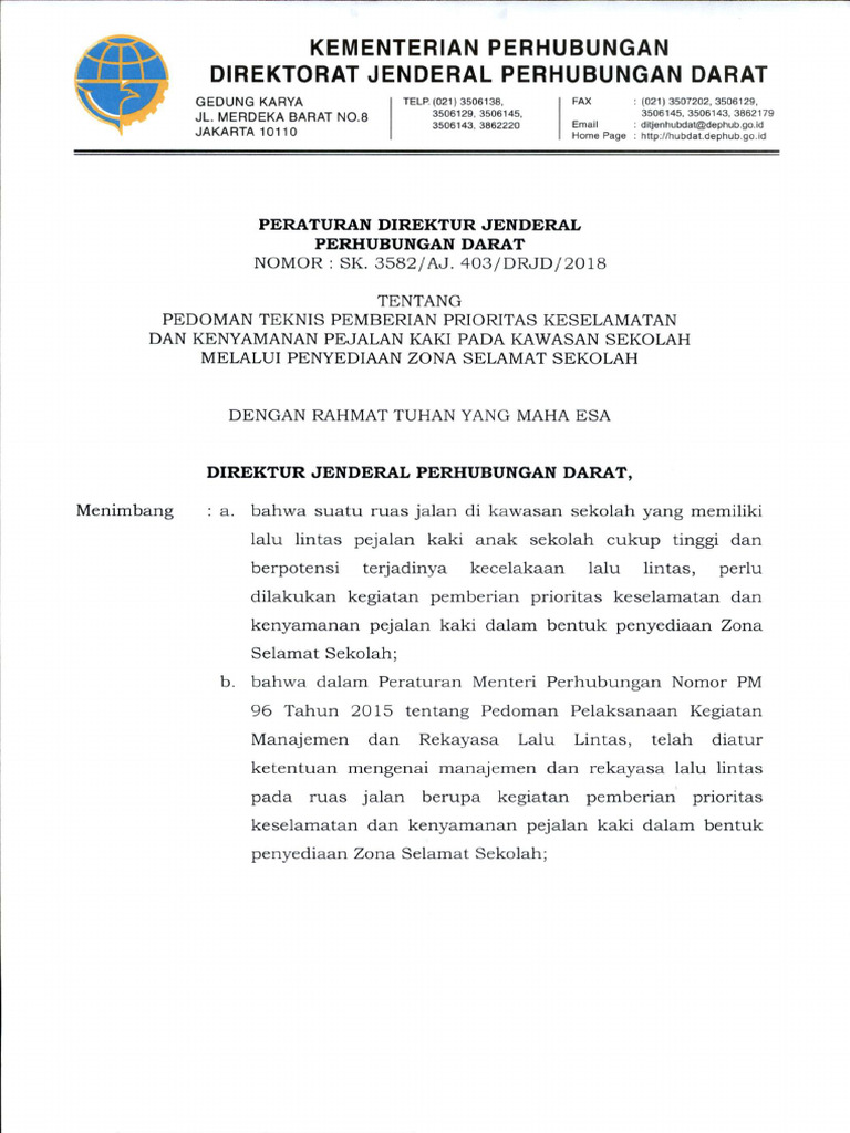 Peraturan Dirjen Tentang ZOSS | PDF