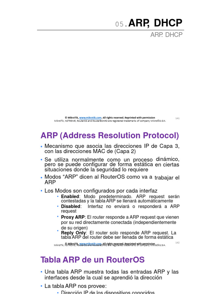 5 Arp DHCP | PDF | Dirección IP | Protocolos de red