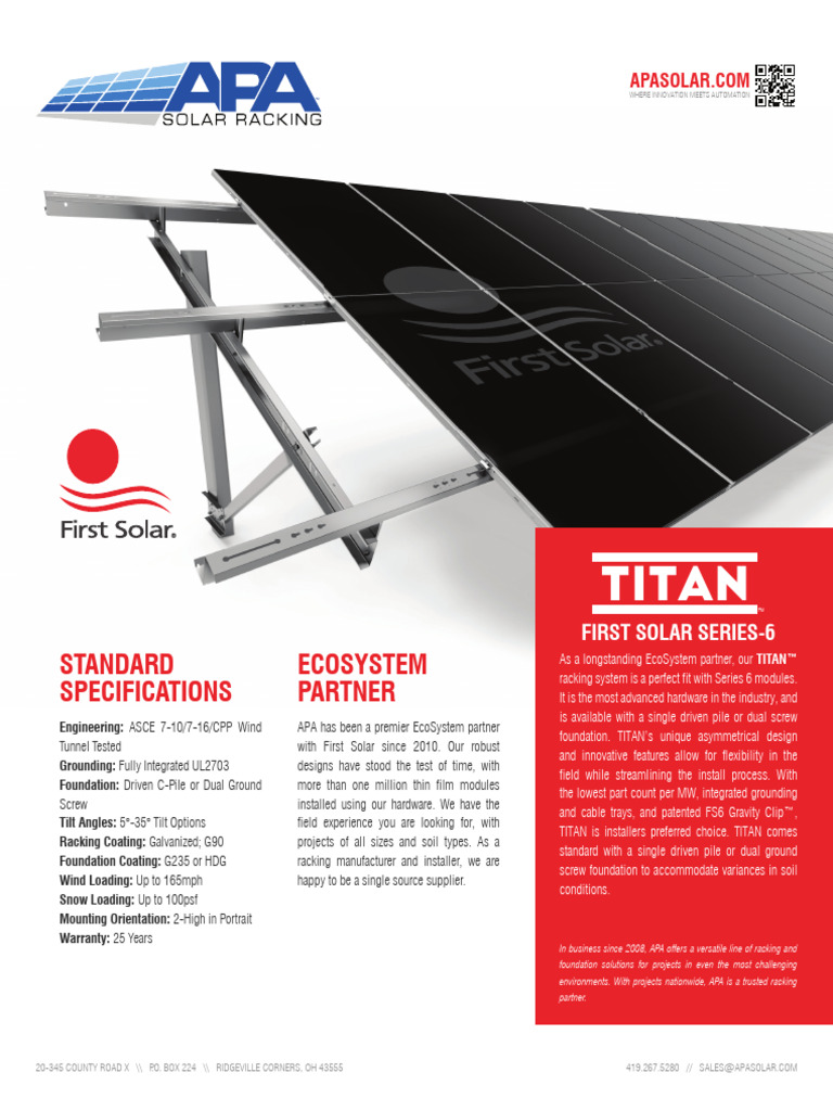 Apa Spec Sheets V01.4 Titan FS6 | PDF | Deep Foundation