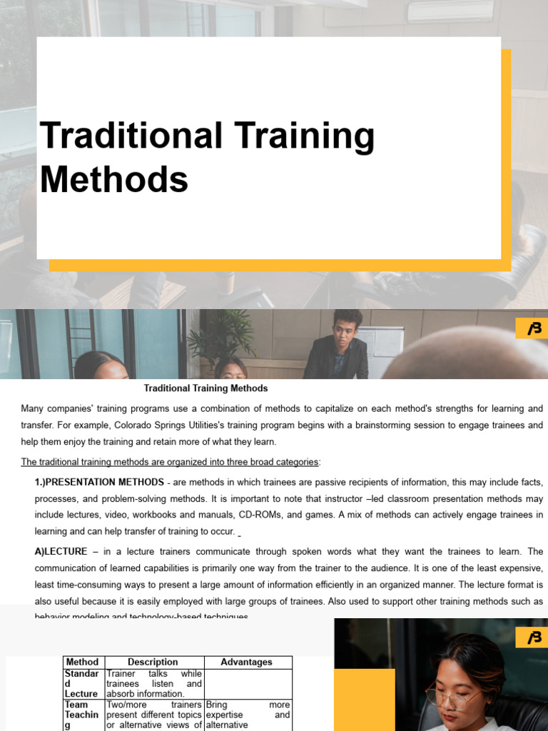 Traditional Training Method | PDF | Learning | Lecture