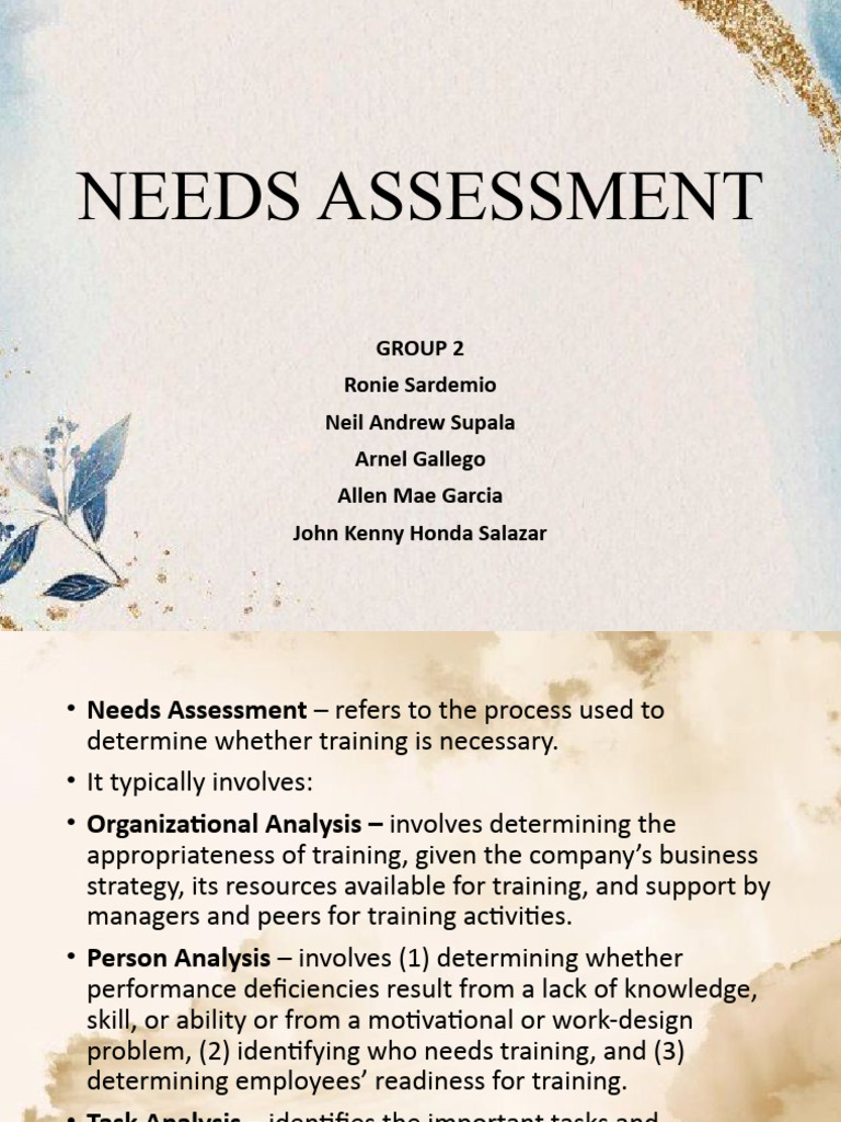 Need Assessment | PDF | Needs Assessment | Cognition