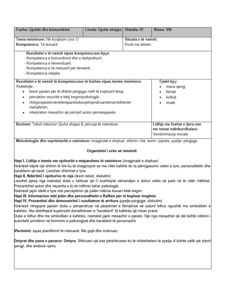 Ditari Gjuha 8 | PDF