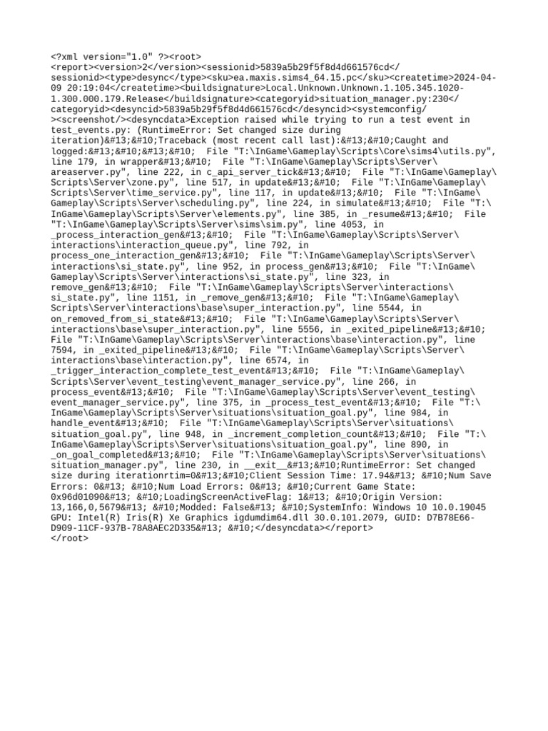 Sims 4 Desync Report Analysis | PDF | Ibm Pc Compatibles | Operating ...