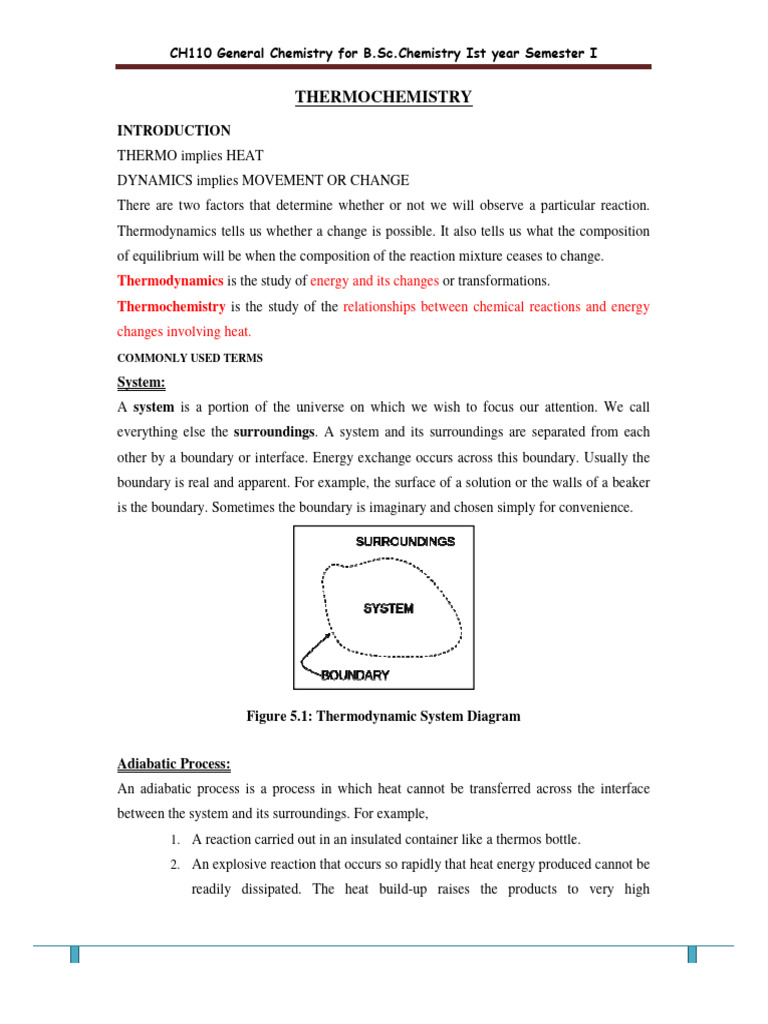CH110 Thermochemistry | PDF | Heat | Temperature