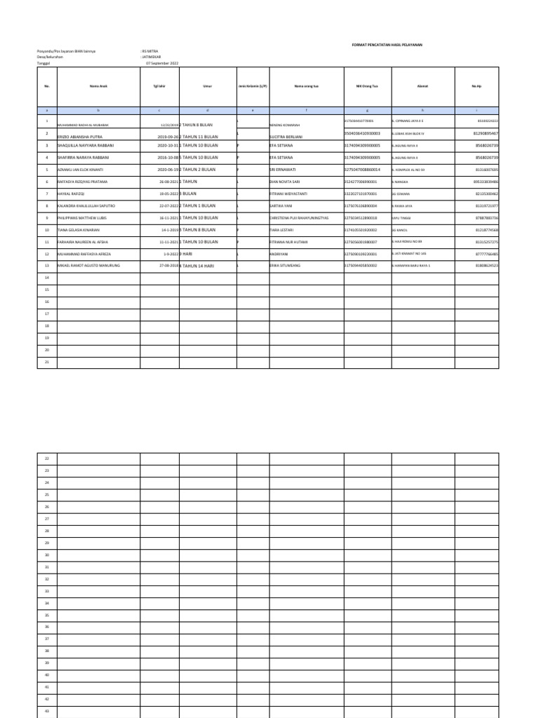 Format Pencatatan Dan Pelaporan | PDF