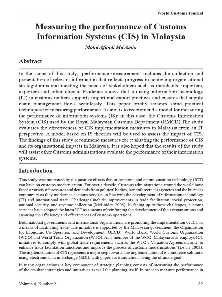 Measuring The Performance of Customs Inf | PDF | Self Efficacy | Usability