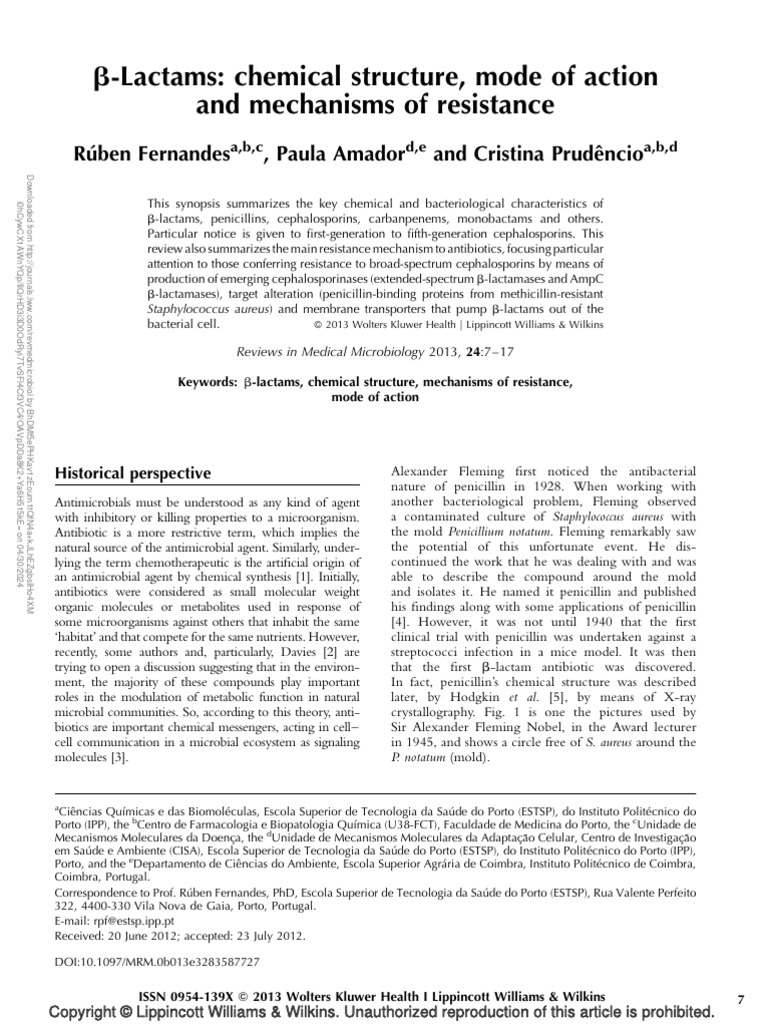 __lactams__chemical_structure,_mode_of_action_and.2 | PDF | Penicillin ...