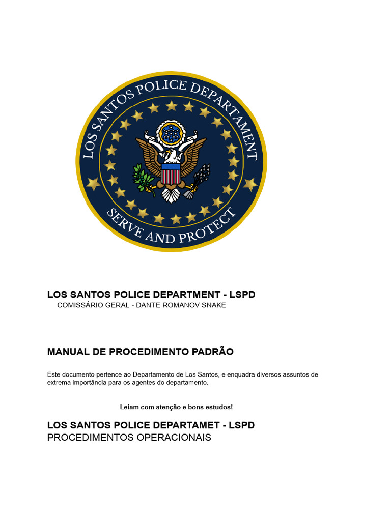 Los Santos Police Departament - Lspd | PDF | Crimes | Crime e Violência