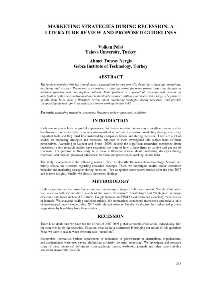 Marketing Strategies During Recession A | PDF | Recession | Corporate ...