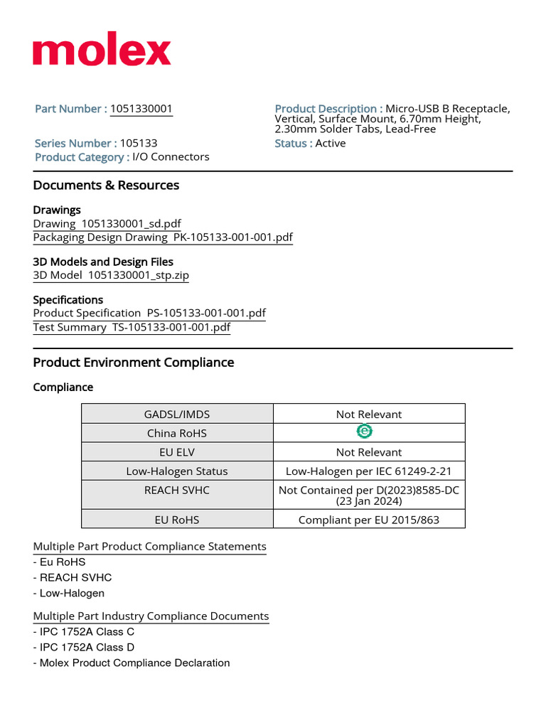 Documents & Resources: Part Number: Product Description: Series Number ...