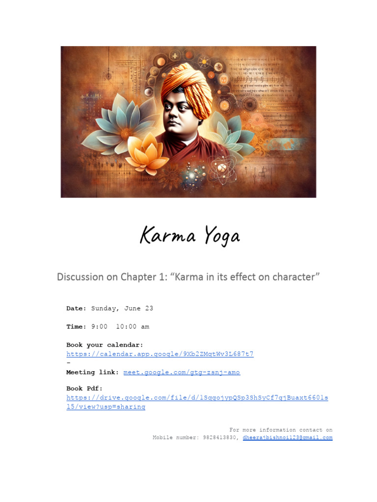 Karma Yoga Chapter1 Discussion | PDF | Self-Improvement | Science ...