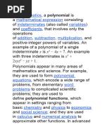 Real-Life Applications of Polynomials | PDF